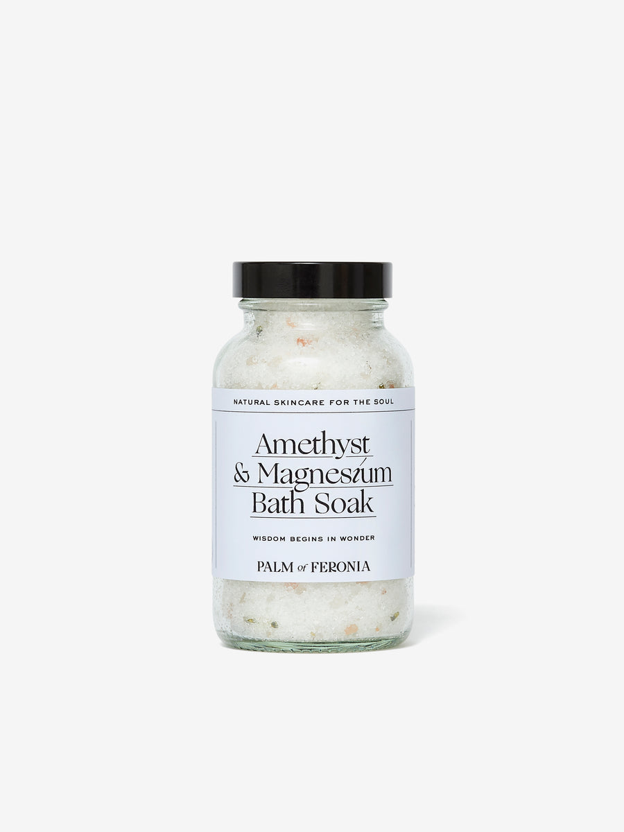 Palm of Feronia Amethyst & Magnesium Bath Soak 300g – Yogamatters Palm of Feronia Amethyst & Magnesium Bath Soak 300g – Yogamatters