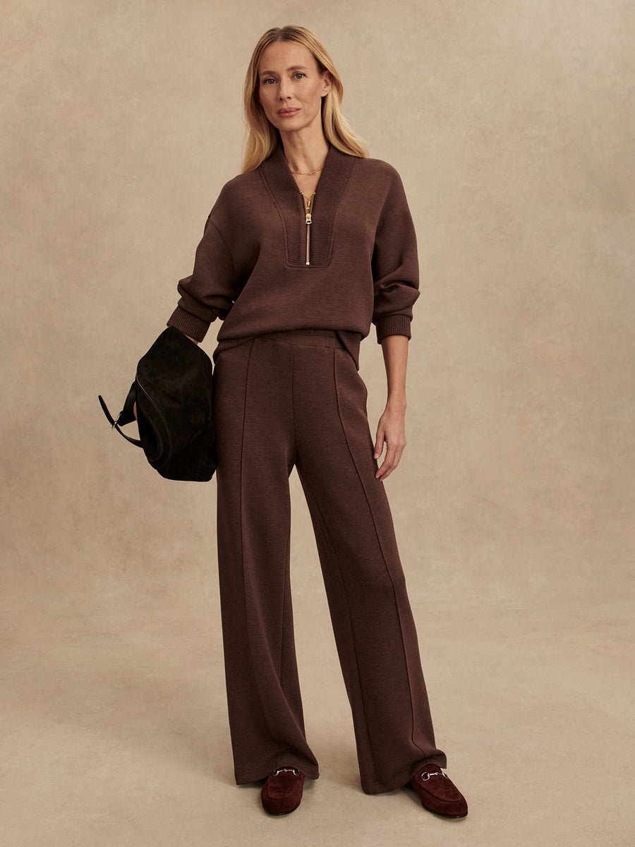 Varley Sally Half Zip Sweat - Coffee Bean Marl – Yogamatters