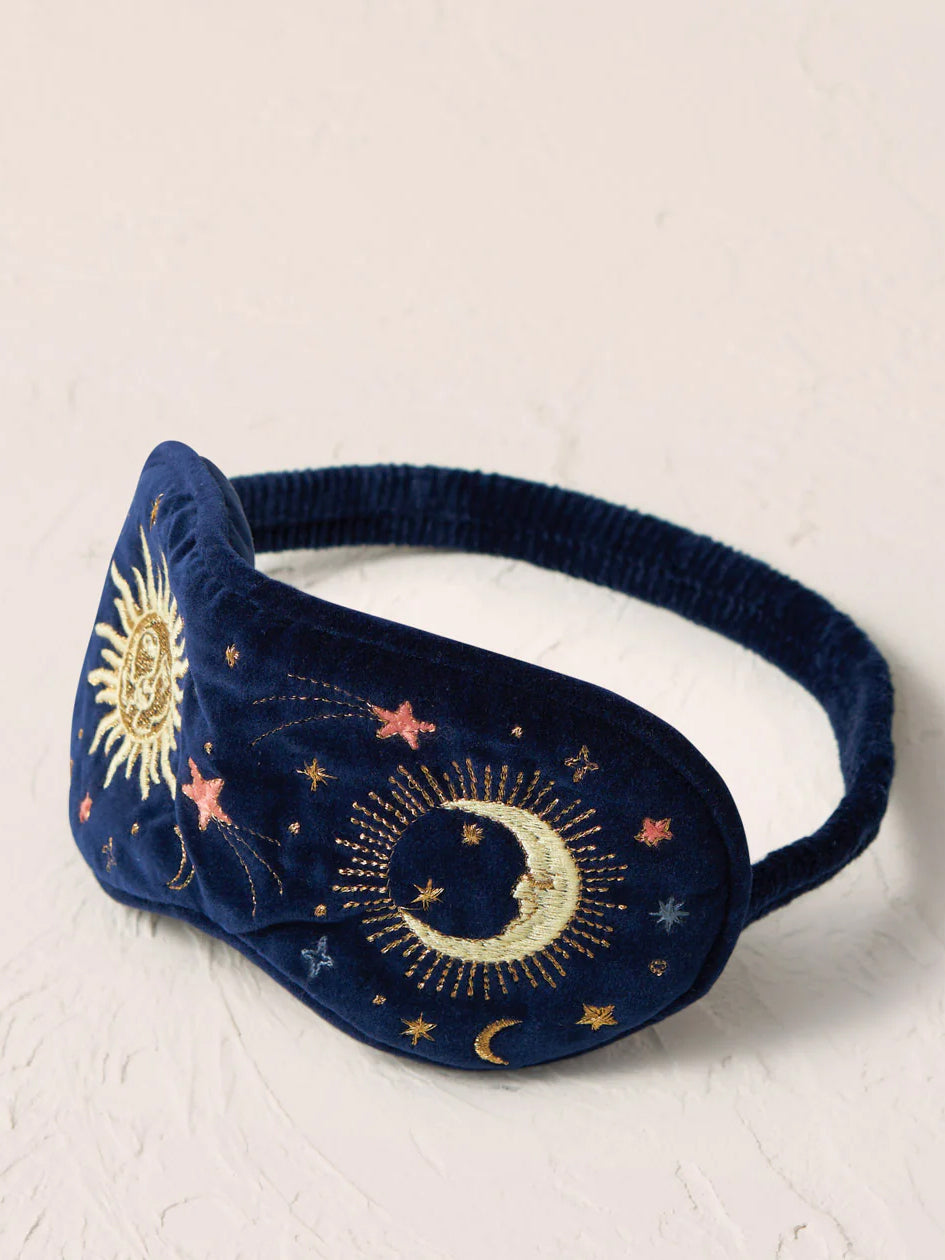 Elizabeth Scarlett Velvet Eye Mask - Navy Celestial – Yogamatters