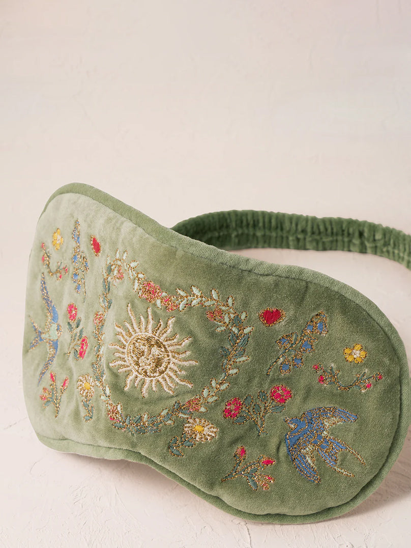 Elizabeth Scarlett Velvet Eye Mask - Olive Earth Goddess – Yogamatters