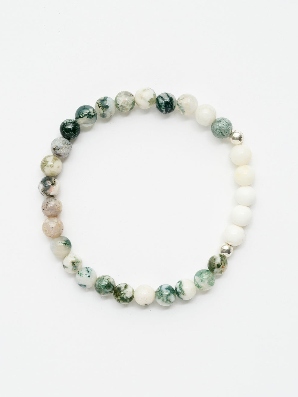 Mala Bead Bracelet - Tree Agate & Mother of Pearl – Yogamatters