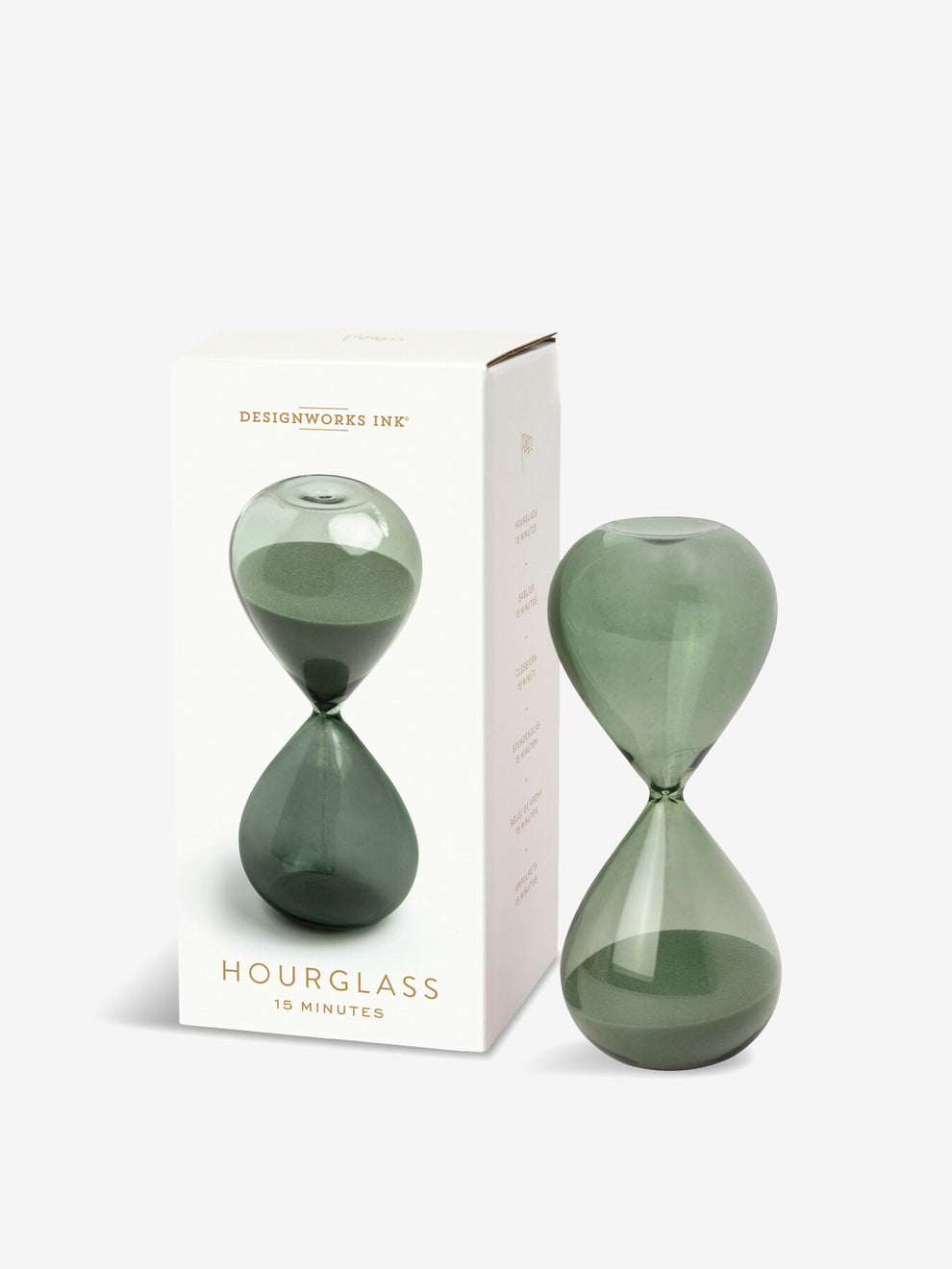 Designworks Ink 15 Minute Hourglass - Evergreen – Yogamatters