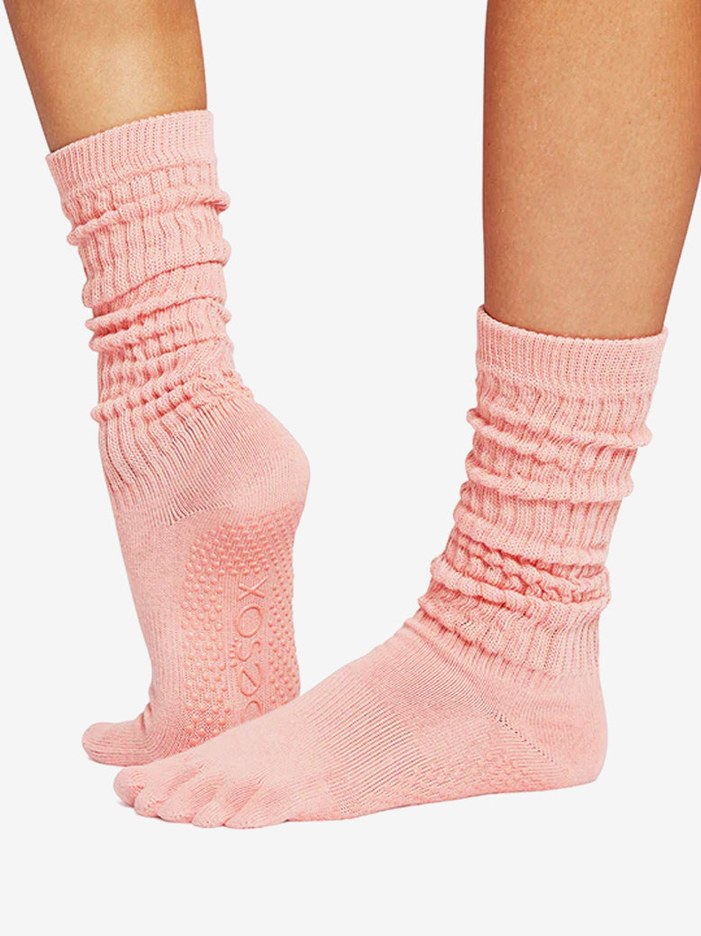 ToeSox Full Toe Slouch Grip Socks - Blaze – Yogamatters