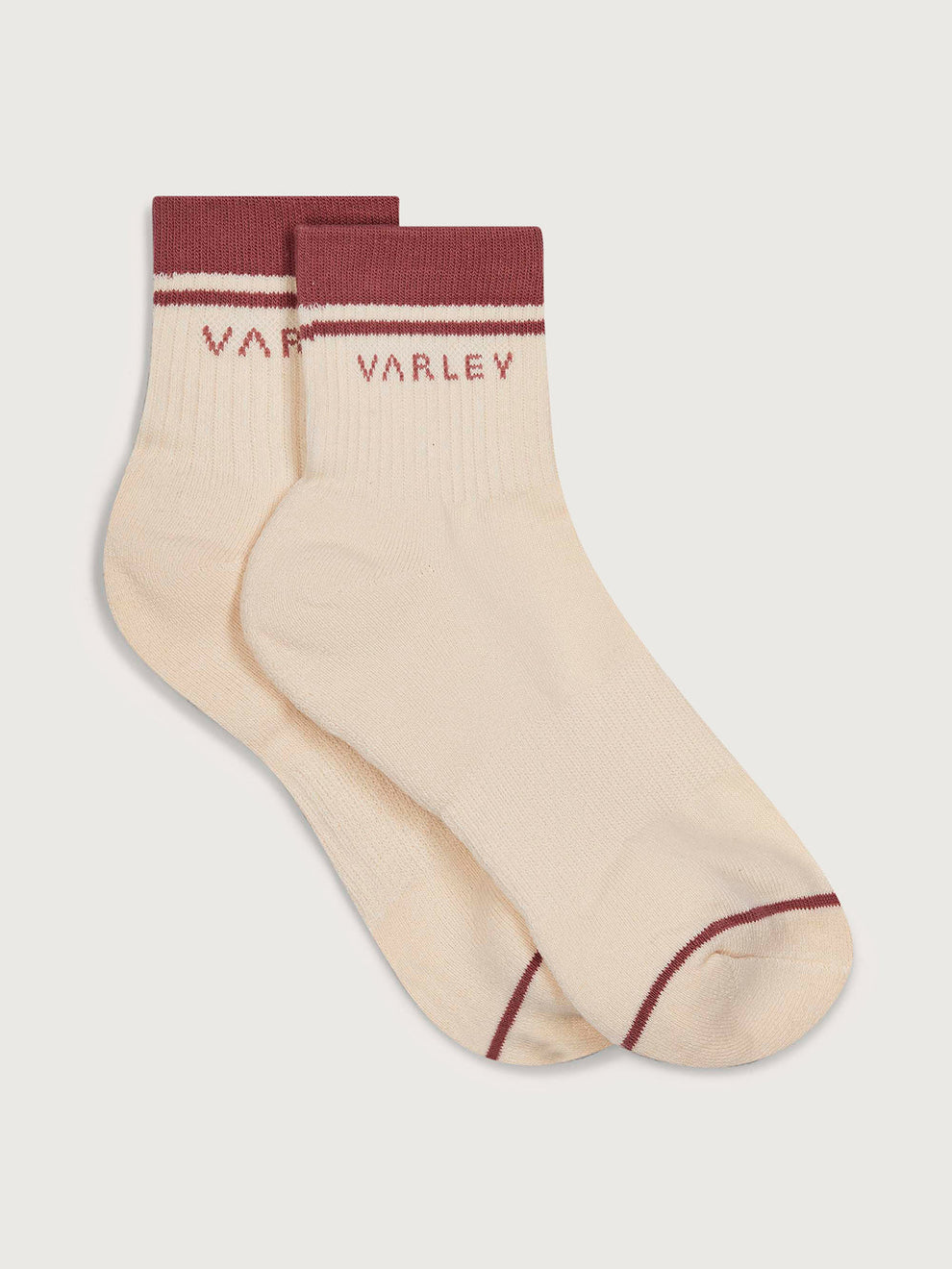 Varley Lenni Half Crew Sock - Egret/Dusty Rose – Yogamatters